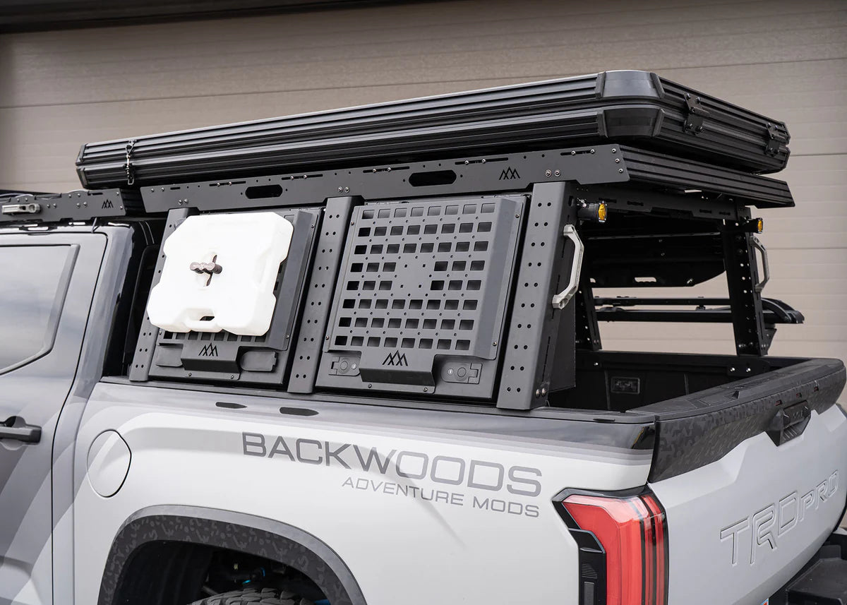 Backwoods Adventure Mods Aluminum Bed Rack Storage Box for 2007+ Toyot ...